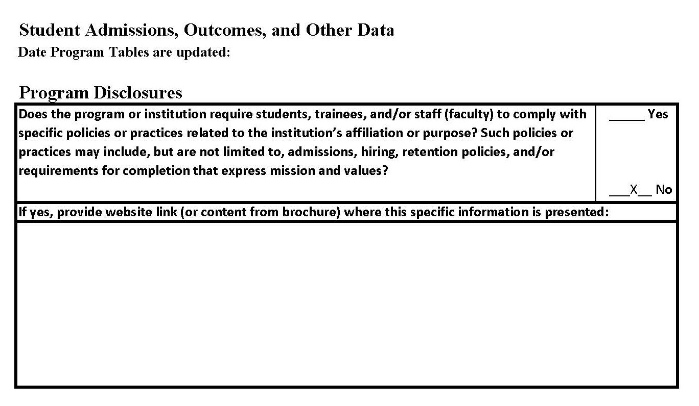 Student Admissions, Outcomes, and Other Data - Psychology Department